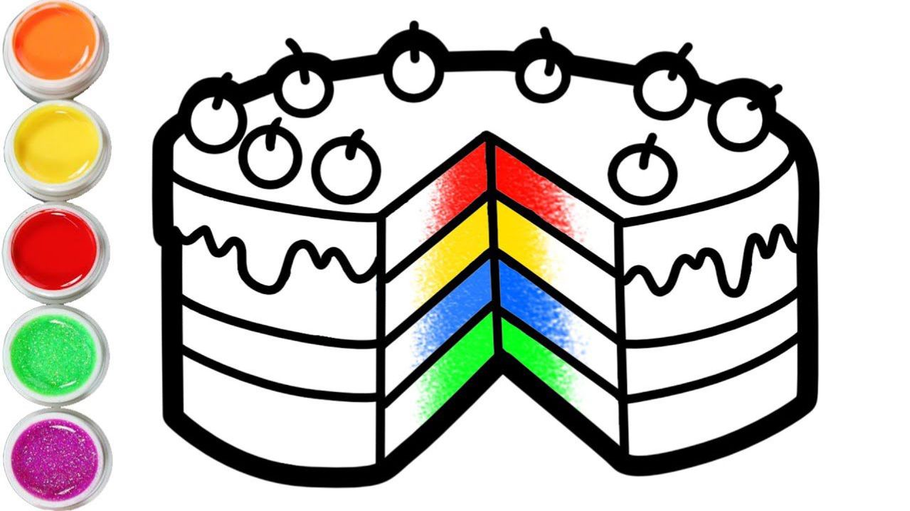 мультик для детей-Как нарисовать ТОРТ для детей/Рисование ТОРТА для детей