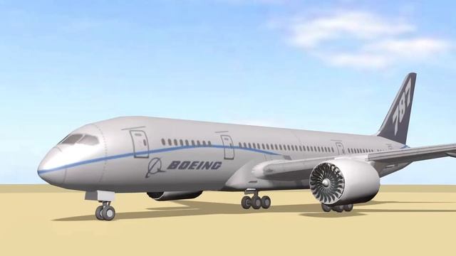 БОИНГ 787 ПЕРЕД ВЗЛЁТОМ- 3Д МОДЕЛЬ