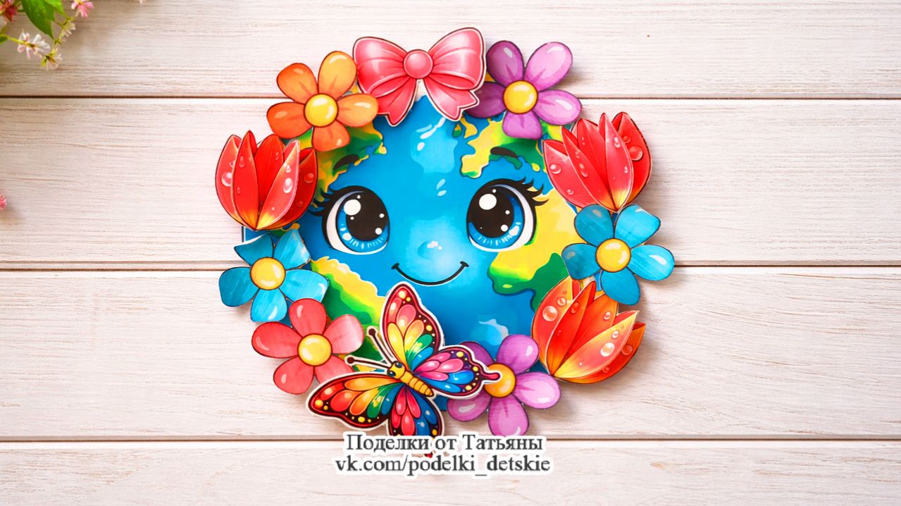Объемная поделка ко Дню Земли. Поделки для детей с шаблонами.