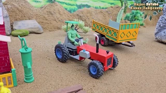 Мультфильм 4 Серия: Научный проект Мини-насос из кирпичей для поилки животных!🐄💧