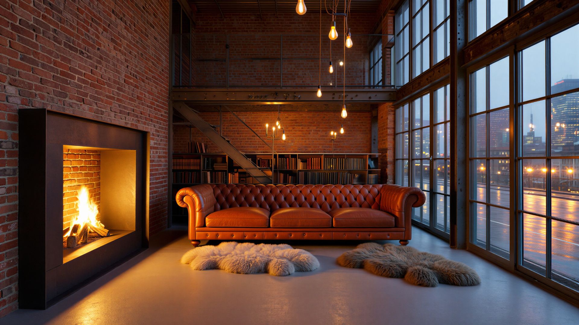 ✧ Уютный вечер в лофте | Пианино и треск камина для работы, учебы ирелакса