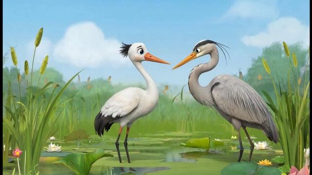 Русская народная сказка. Журавль и цапля. Сказки на ночь.