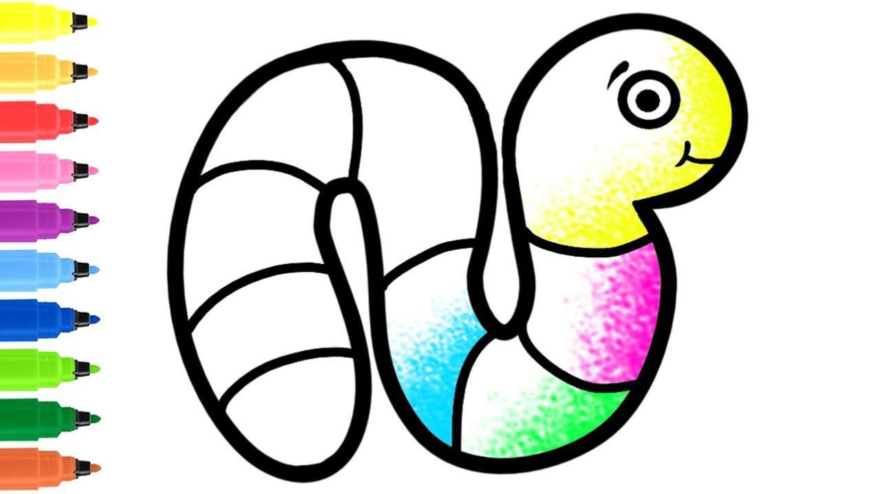 МУЛЬТИК для ДЕТЕЙ- Как нарисовать ГУСЕНИЦУ/Рисование ГУСЕНИЦЫ для детей