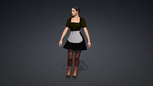 Горничная 3Д модель  одежды