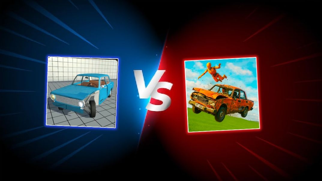 Симпл кар краш VS Ваз краш тест симулятор 2!