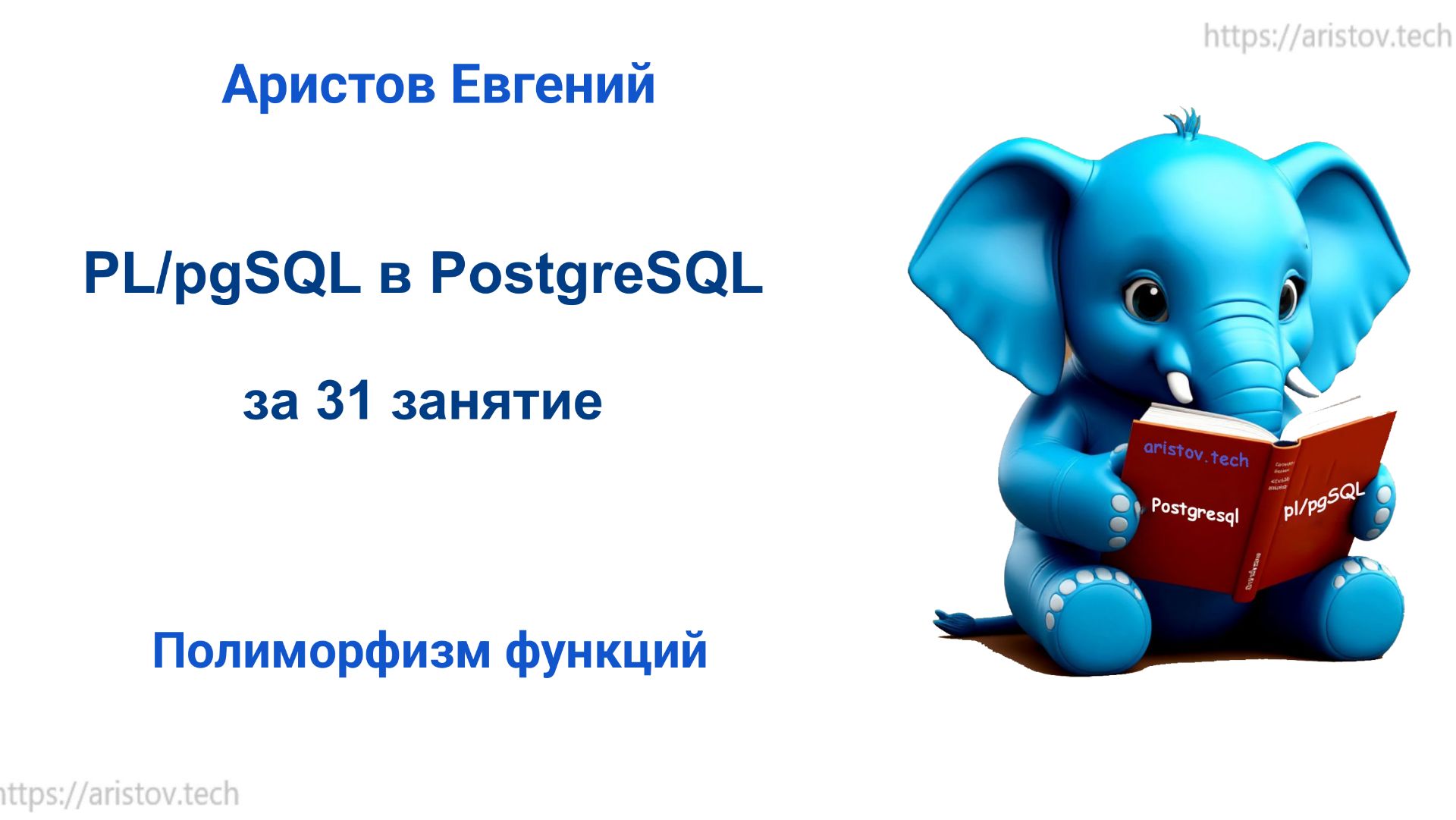 Курс SQL 2.0 PL_pgSQL - 17 лекция. Полиморфизм функций