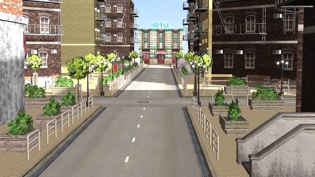 Пример 3Д визуализации городской улицы
