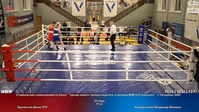 23 71 кг Брыжатый Денис ЛТУ Криворученко Владимир Военмех