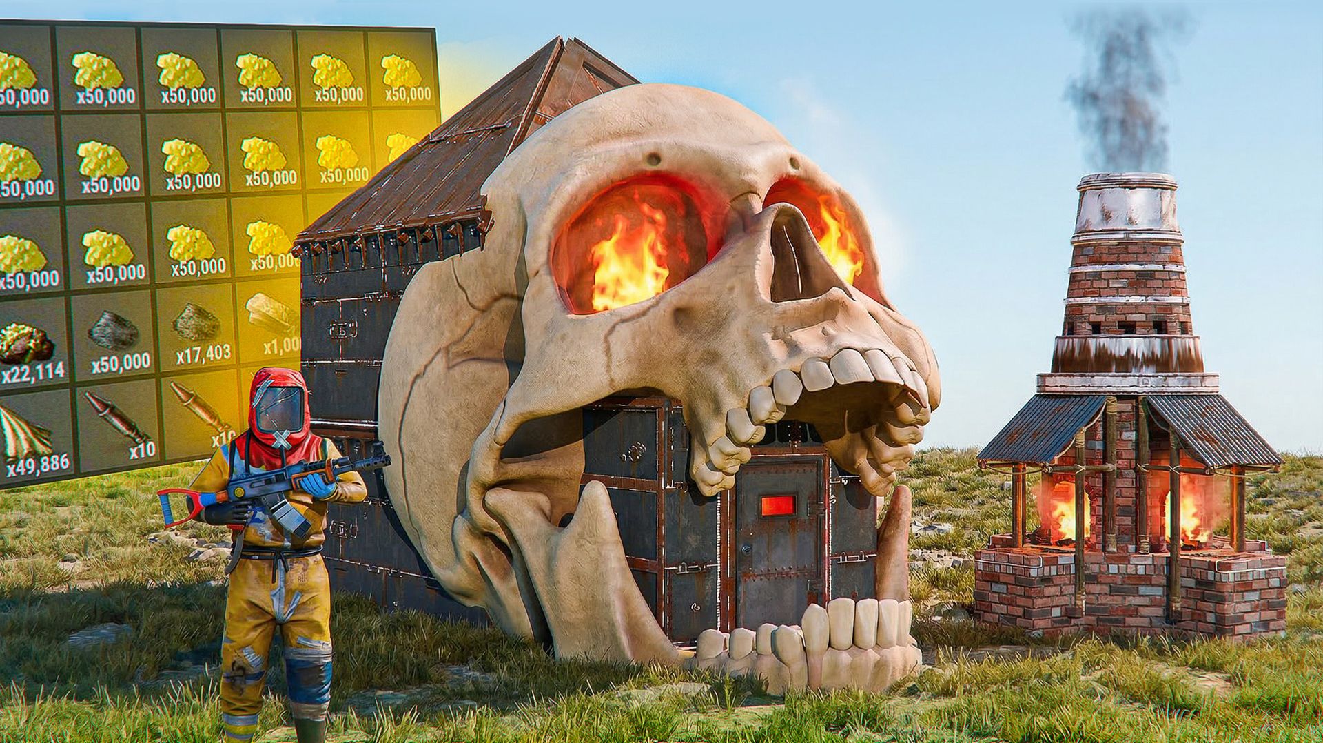 Живу в Читерском ЧЕРЕПЕ целый Вайп! 1000 МВК стен в Rust/Раст