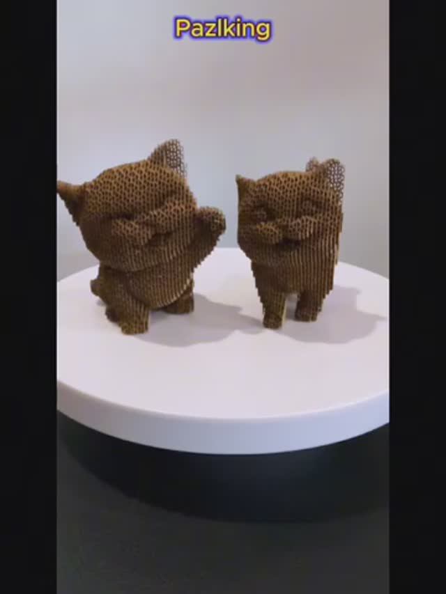 3д Пазл из картона Два Котика (3)