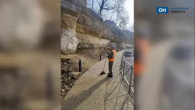 На Дворянке в Орле обрушился известняковый обрыв