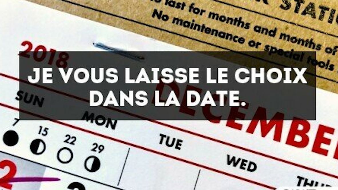 Contrepèteries - les blagues françaises. 1. Le choix ds la date