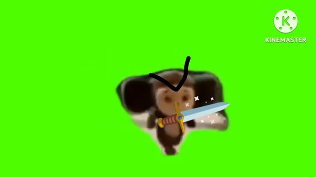 Чебурашка с мечом бежит футаж