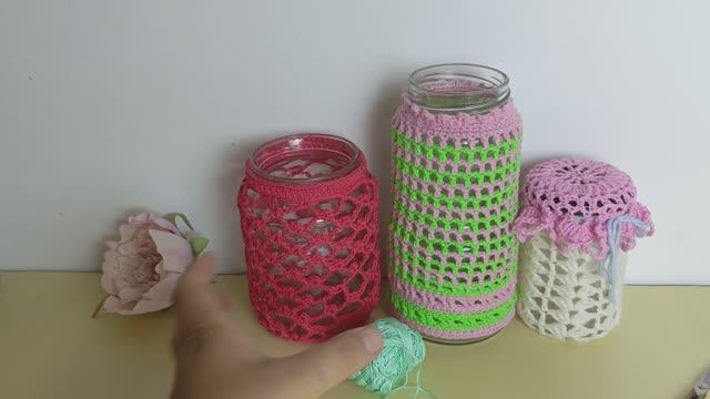 Обвязка банки крючком СТИЛЬНЫЙ ДЕКОР для дома, красивый дизайн для дома