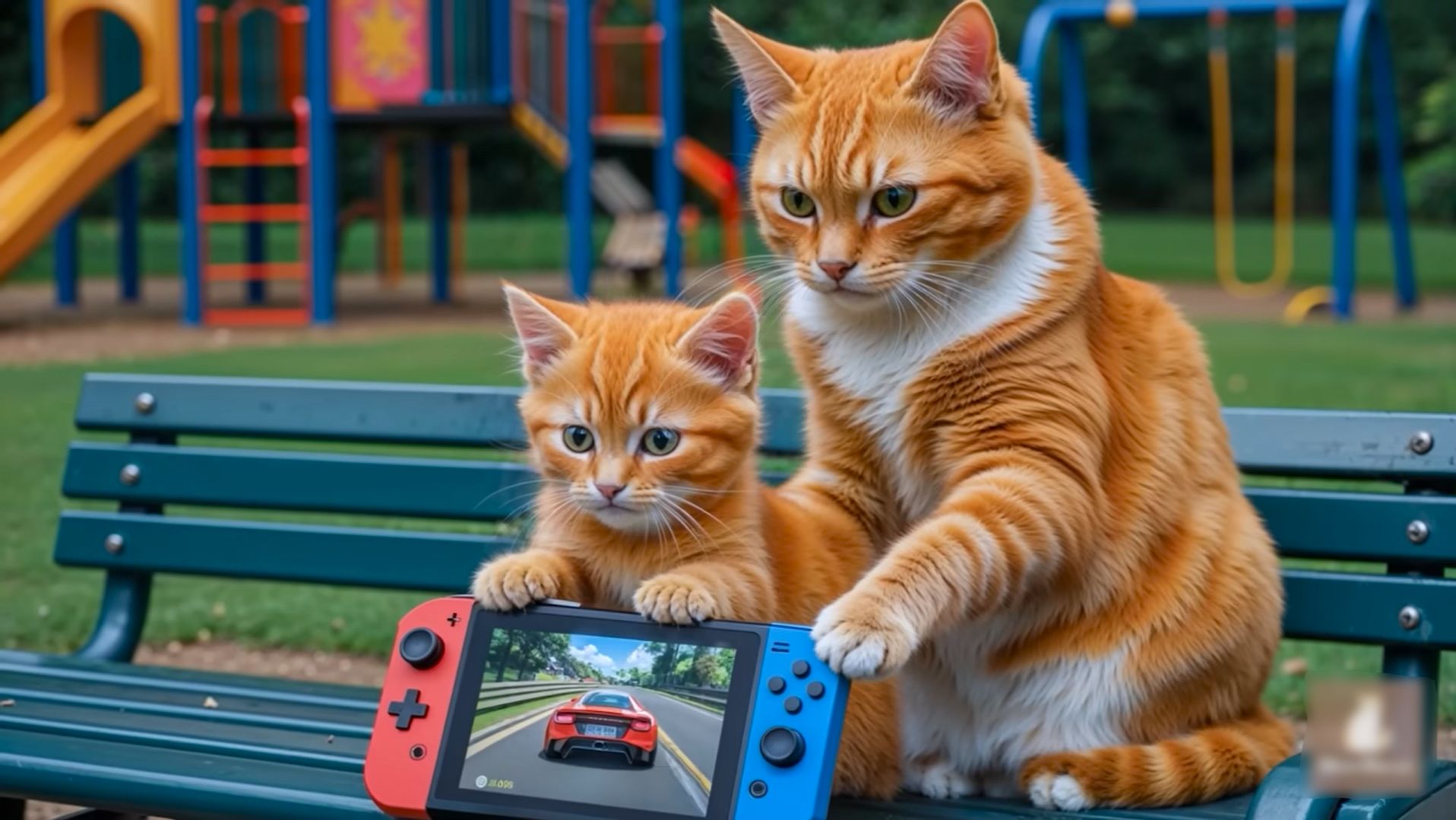 😹Мама кошечка со своим маленьким сыночком играют в приставку🔥