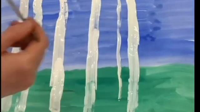 Рисуем березки, рощу из березок, легко и просто