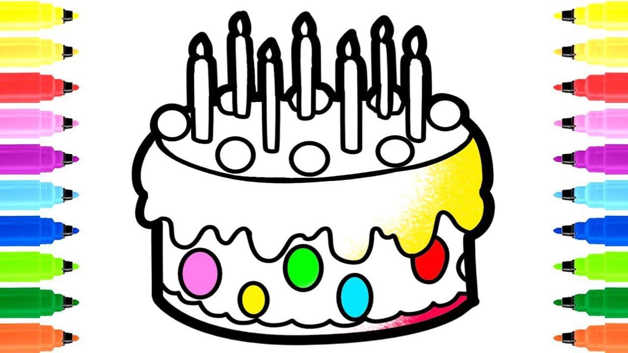 мультик для детей-как нарисовать ТОРТ/Рисование торта для детей