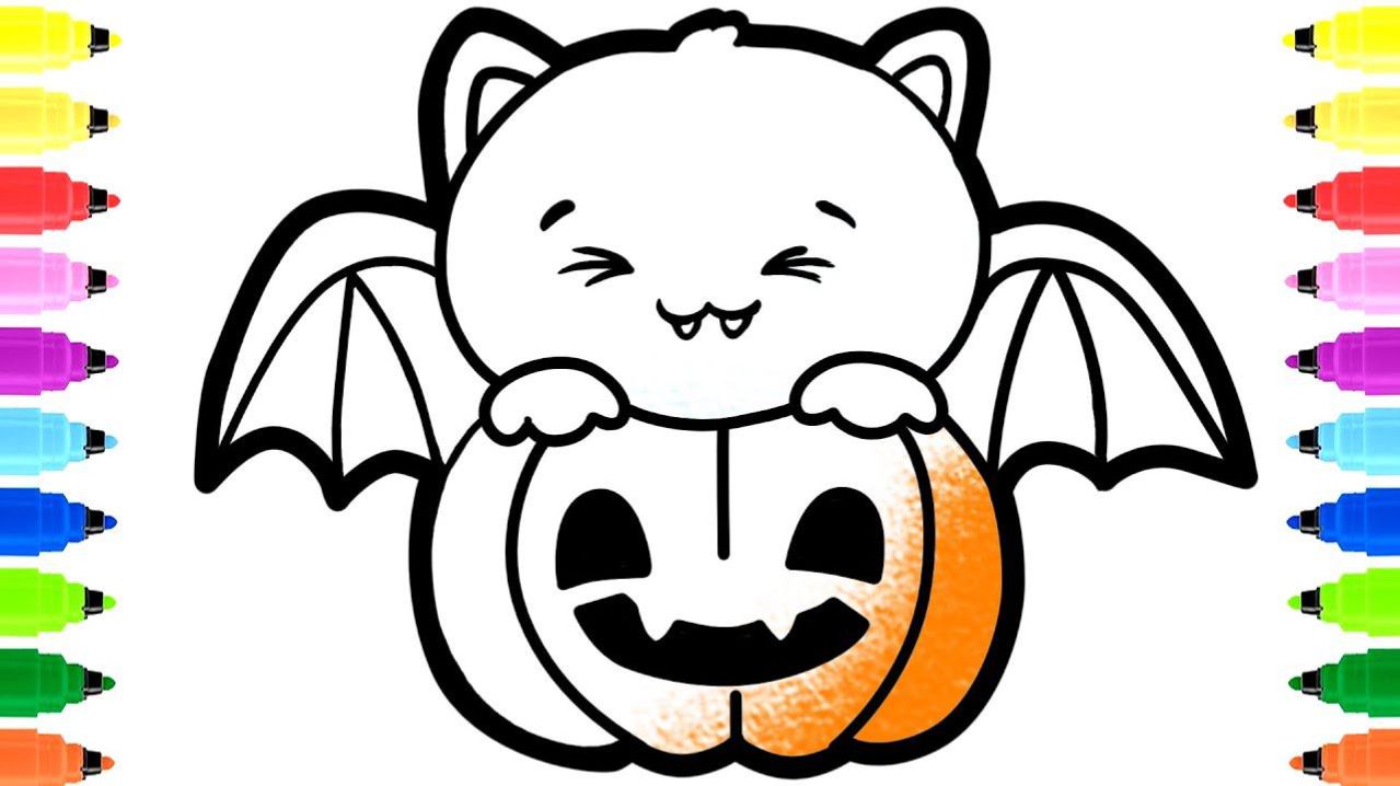 Мультики для детей-Как нарисовать ЛЕТУЧУЮ МЫШЬ /Рисование летучий мыши