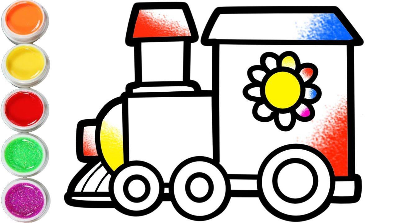 мультик для детей-Как нарисовать ПОЕЗД/Рисование ПОЕЗДА для детей