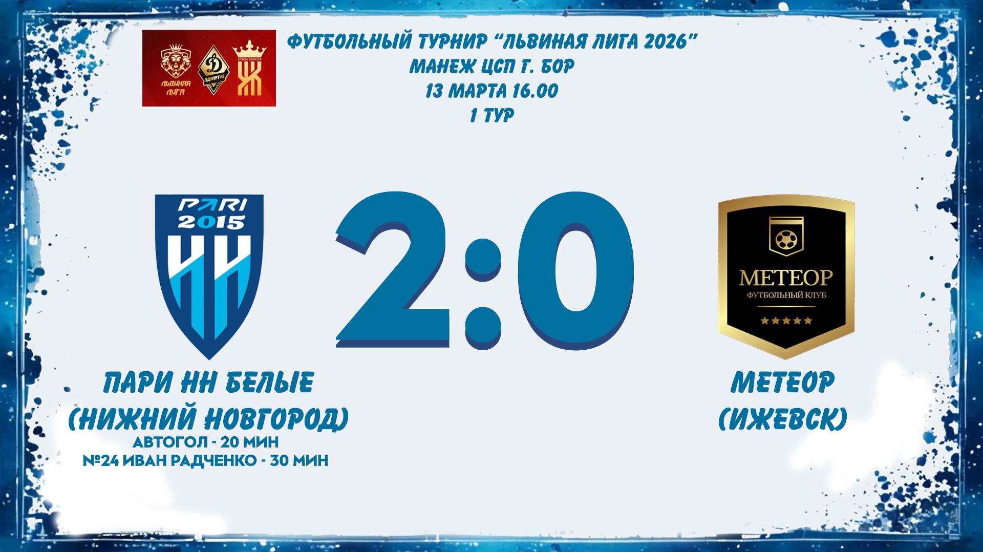 Пари НН Белые (Нижний Новгород) - Метеор (Ижевск)