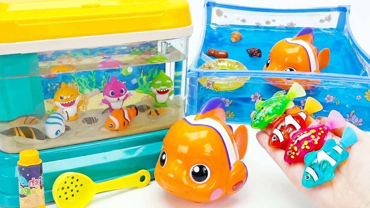 Мультики для детей. Игрушечный аквариум с рыбками 🦈🐡🐠. Смотреть онлайн мультики для малышей.