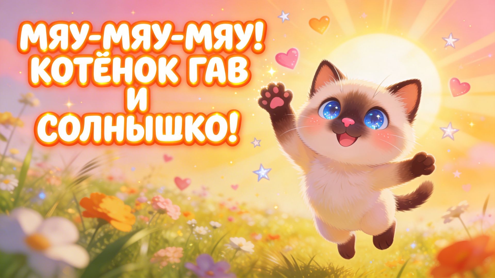 Мяу-мяу-мяу! Котёнок Гав и солнышко! Песенка для малышей 🐱☀️