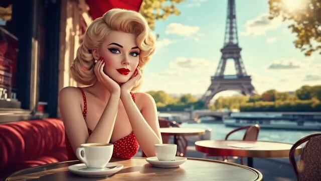 Французский шансон🥰 Атмосфера Парижского кафе