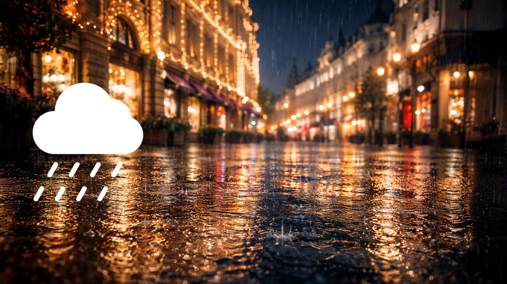 дождь 4 часа • ночь мостовая крупный план • для сна и отдыха 🌧