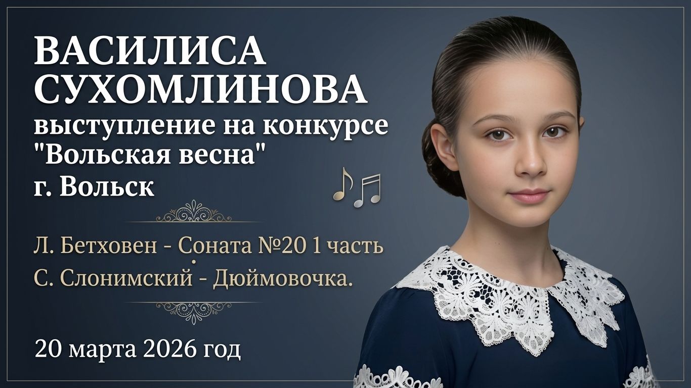 Василиса Сухомлинова выступление на конкурсе "Вольская весна" г. Вольск
