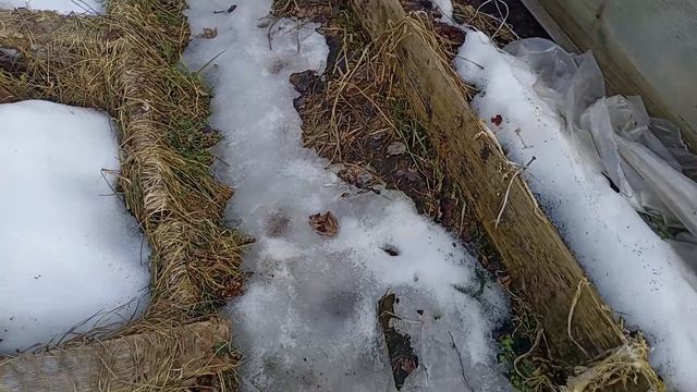 Вывернуло грядки в старой теплице! Снег уже почти сошёл!