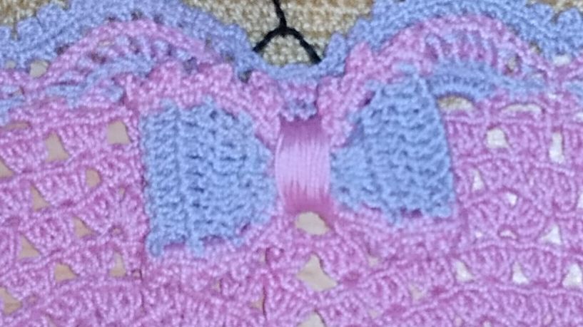 Бантик для салфетки "Собака с сердцем" (крючком) / Crochet bow for doily tutorial. Dog and Heart