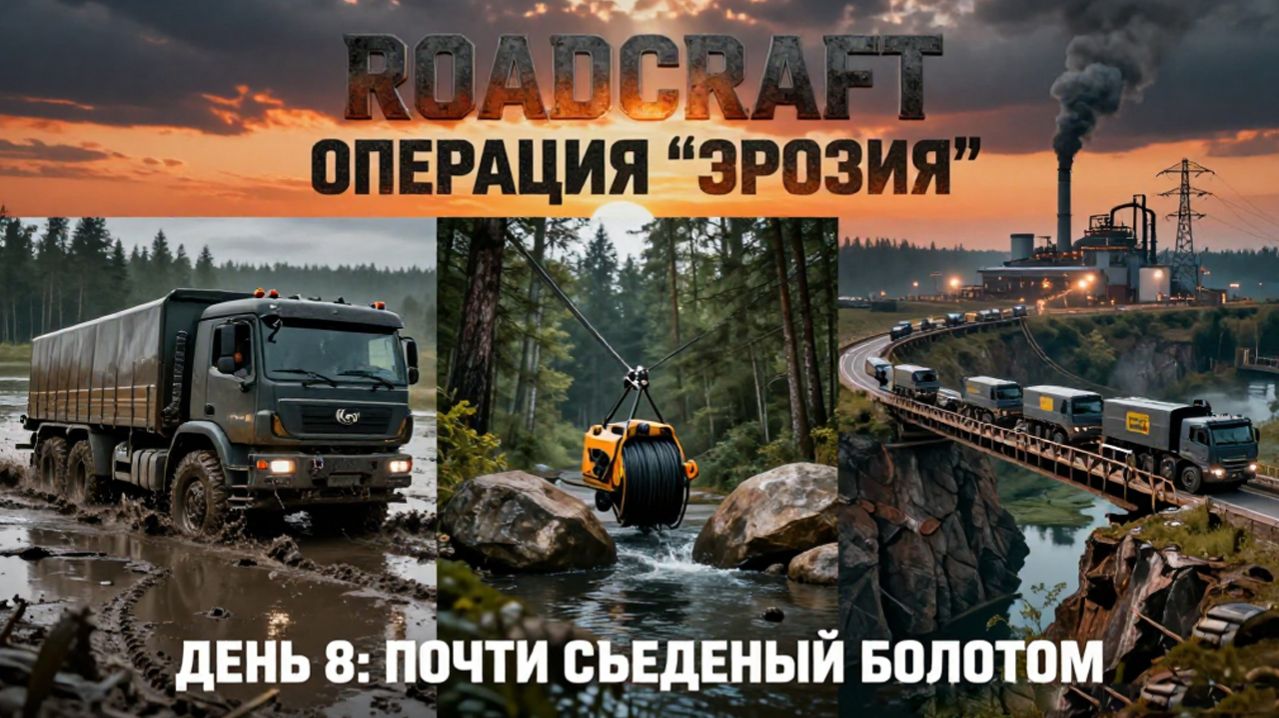 RoadCraft | Операция «Эрозия». День 8: Доставка ресурсов, подключение цеха труб и гладкий конвой