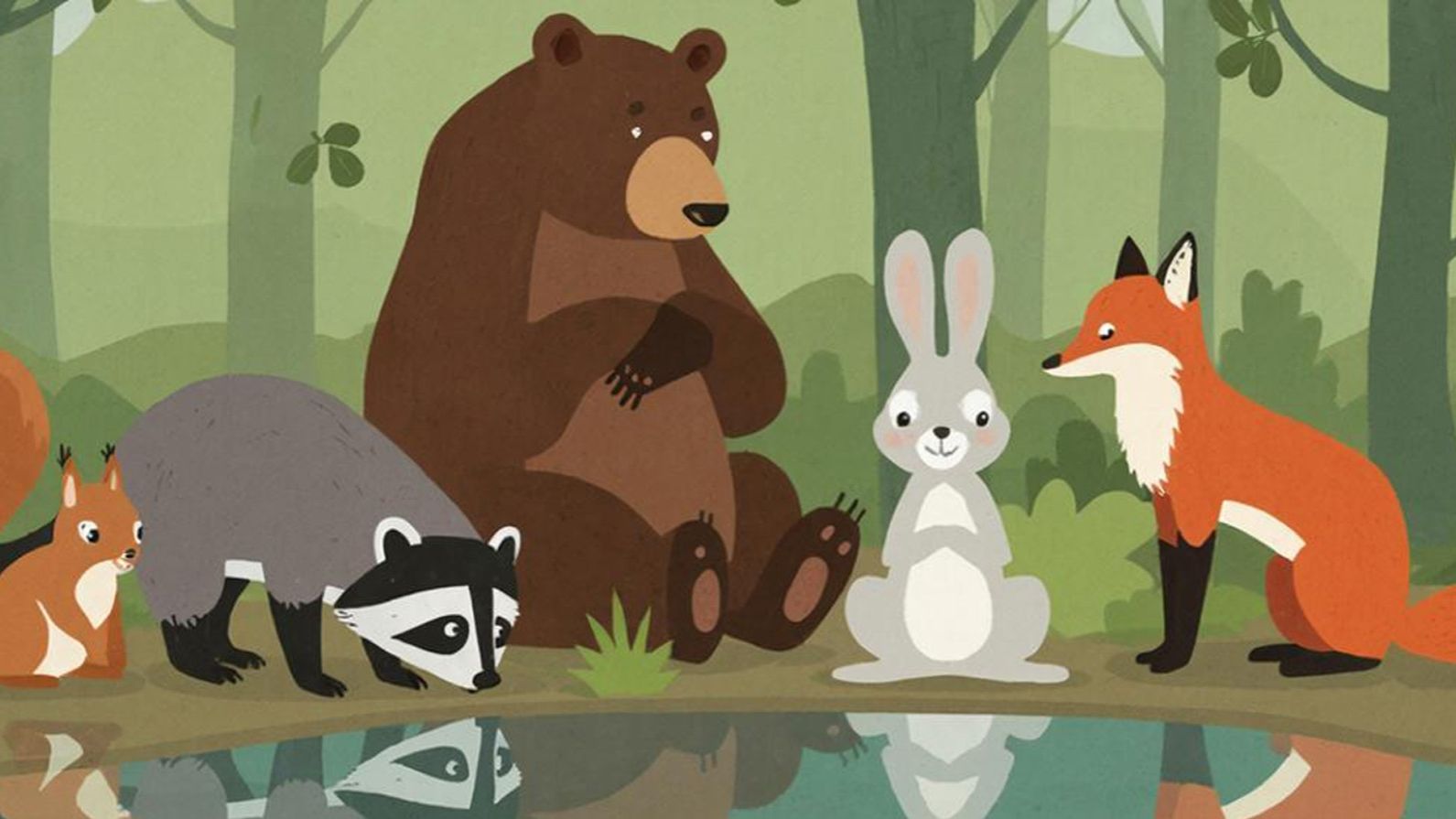 Енот Малыш и его отражение в озере. Сказка о том, как важно услышать себя