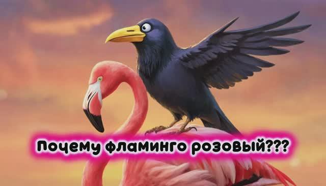 Ворона Ася вернулась и привела с собой розового фламинго!