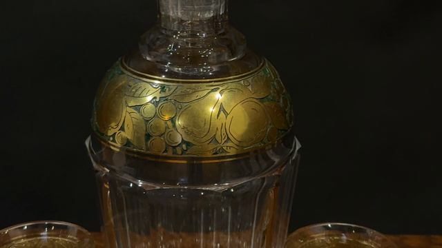 Хрустальный ликёрный набор с золочёным фризом (Европа, 1950-1960-е гг.)