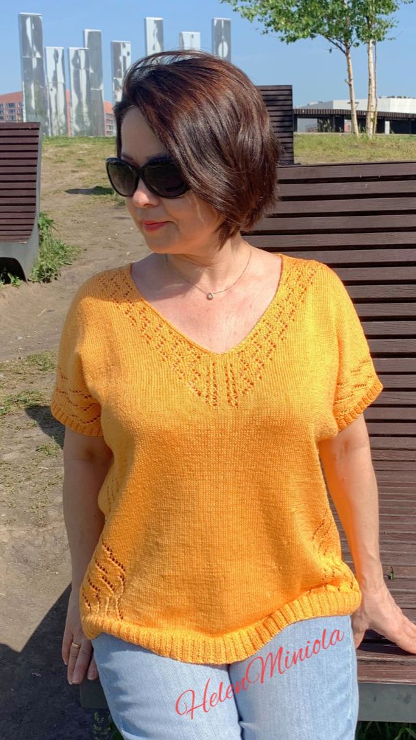 Футболка спицами Лето