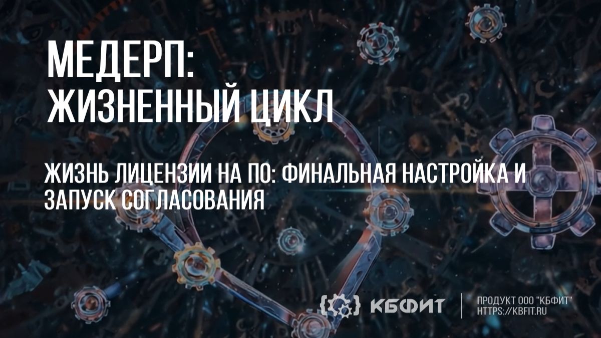 КБФИТ.МЕДЕРП.ЖЦ. Жизнь лицензии на ПО финальная настройка и запуск согласования