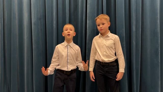 Шафранов Всеволод и Пархоменко Владимир, 8 лет, А. Барто "Снегирь", декабрь 2025