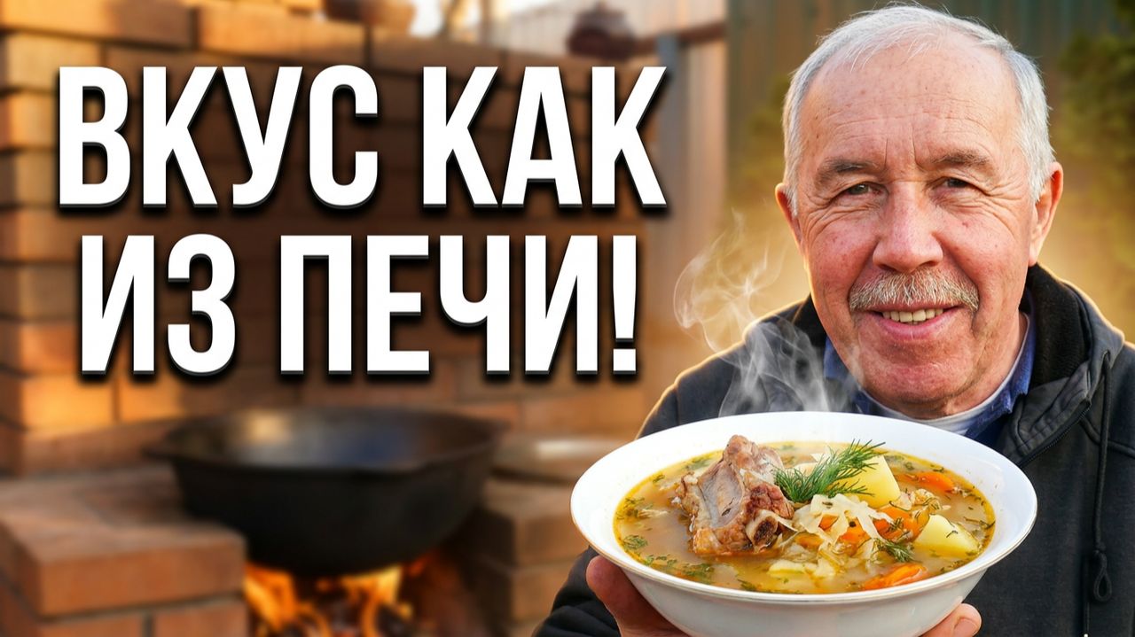 Старорусские щи на ребрышках в казане: Вкус как из печи!