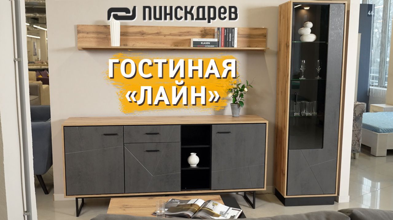 Гостиная "Лайн", стиль Лофт, Белорусская мебель Пинскдрев