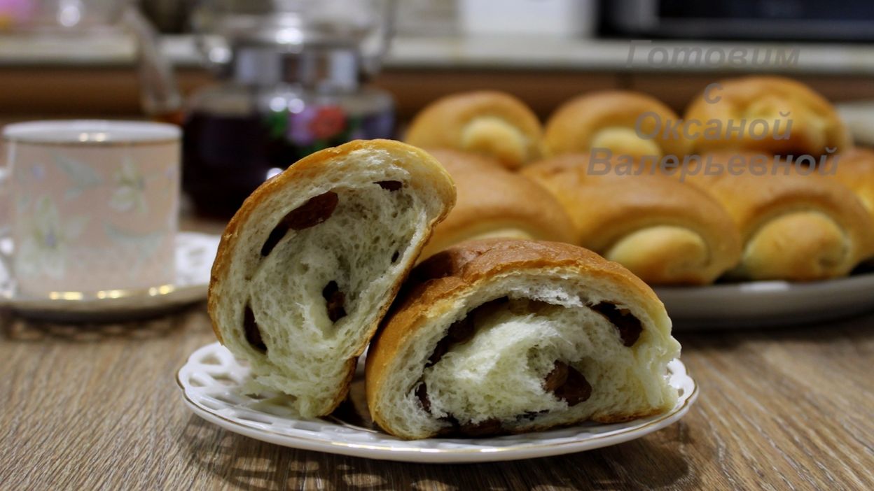 Булочки-рулончики с изюмом. Домашняя выпечка. Готовим с Оксаной Валерьевной.
