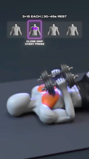 Тренировка грудных с гантелями