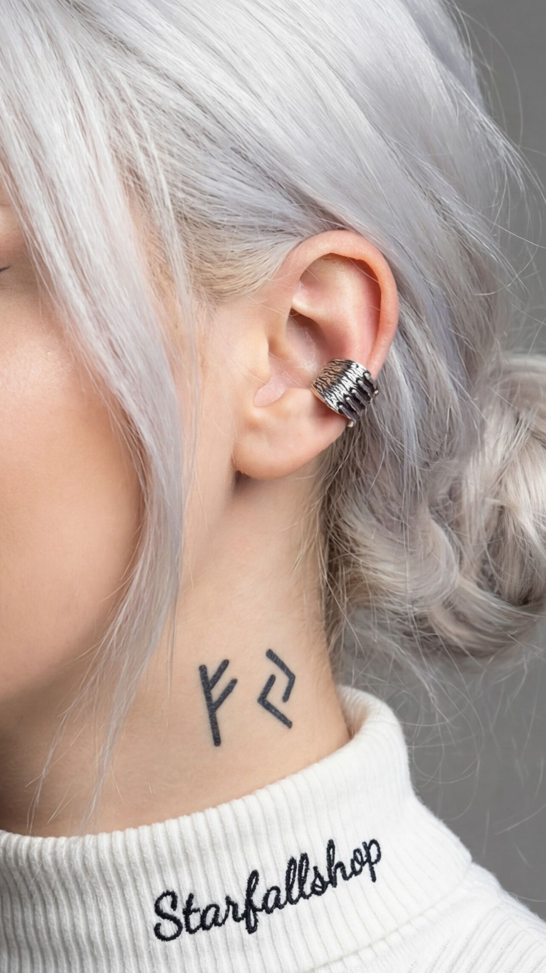 Кафф без прокола "Стальная шнуровка" от StarfallShop