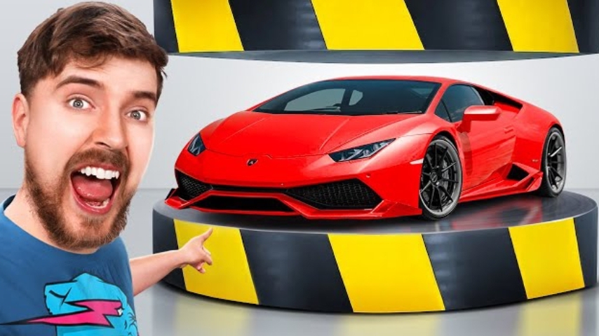 Гидравлический пресс против Ламборгини. Мистер Бист.