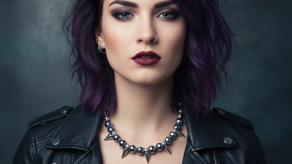 Готическое колье с терагерцовыми бусинами