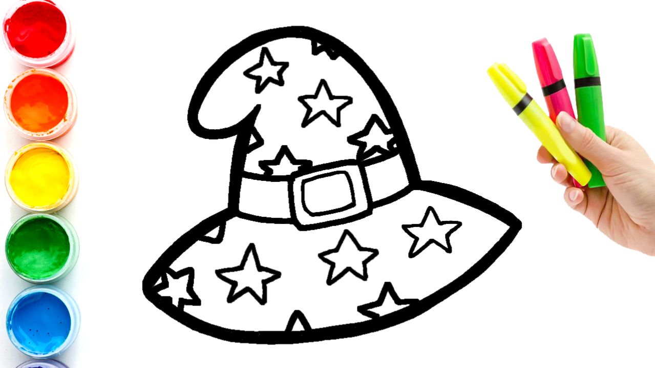 Мультик для детей- Как нарисовать ШЛЯПУ ВОЛШЕБНИКА/Рисование ШЛЯПЫ для детей