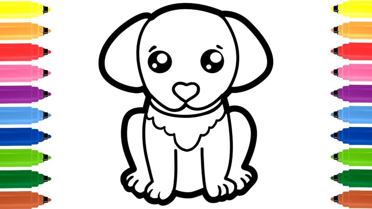 Мультик для детей-Рисование собаки для детей/Как нарисовать СОБАКУ для детей