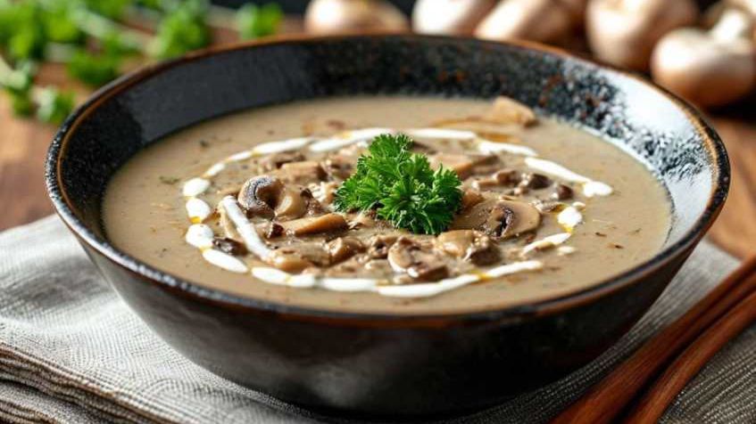 Крем-суп из шампиньонов со сливками