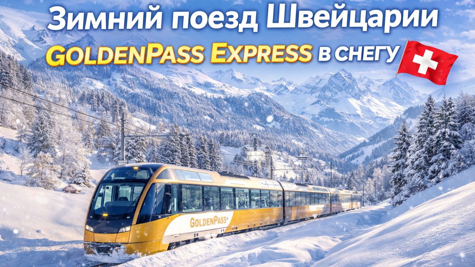 Самый недооцененный зимний поезд Швейцарии 🇨🇭 GoldenPass Express в снегу