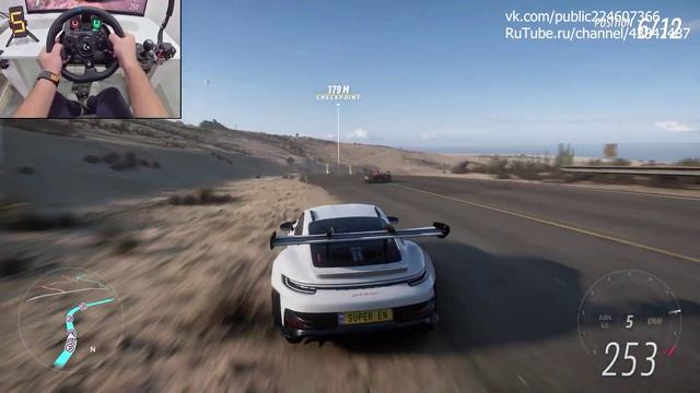 🏁 Porsche 911 GT3 RS против суперкаров в Forza Horizon 5: эпичные гонки с рулём Logitech G923